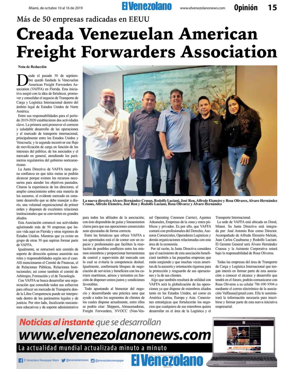 Más de 50 empresas se unen para crear VAFFA – VAFFA USA